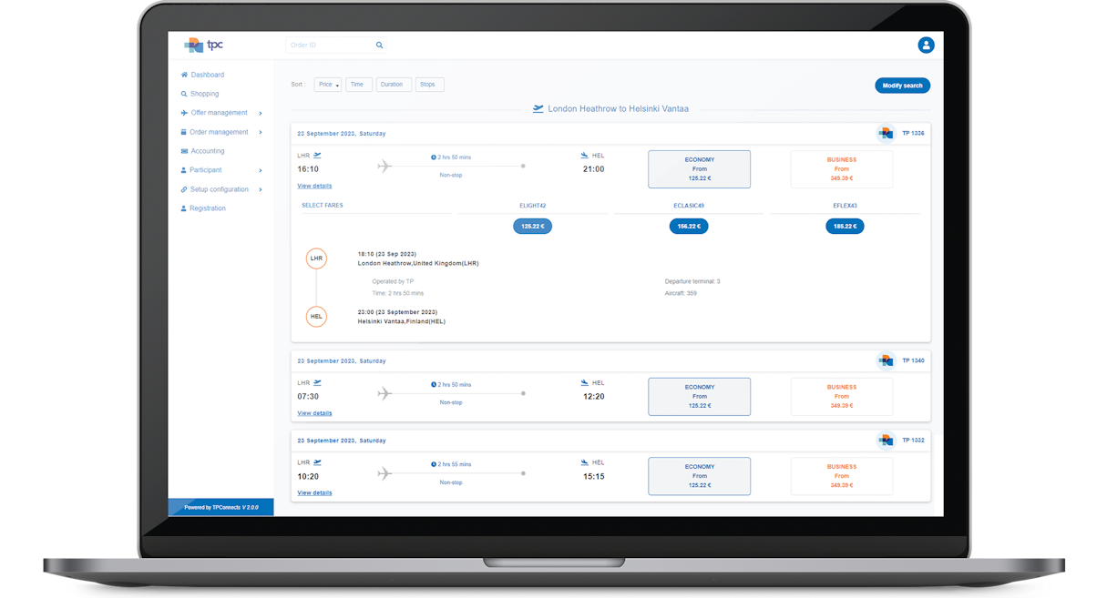 Astra Airline Demo | Modern Air Retailing | TPConnects